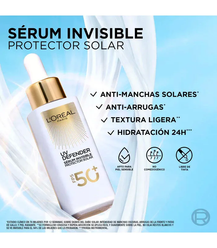 Loreal Protector Solar UV Defender Serum Invisible FPS 50+ 30ML ...